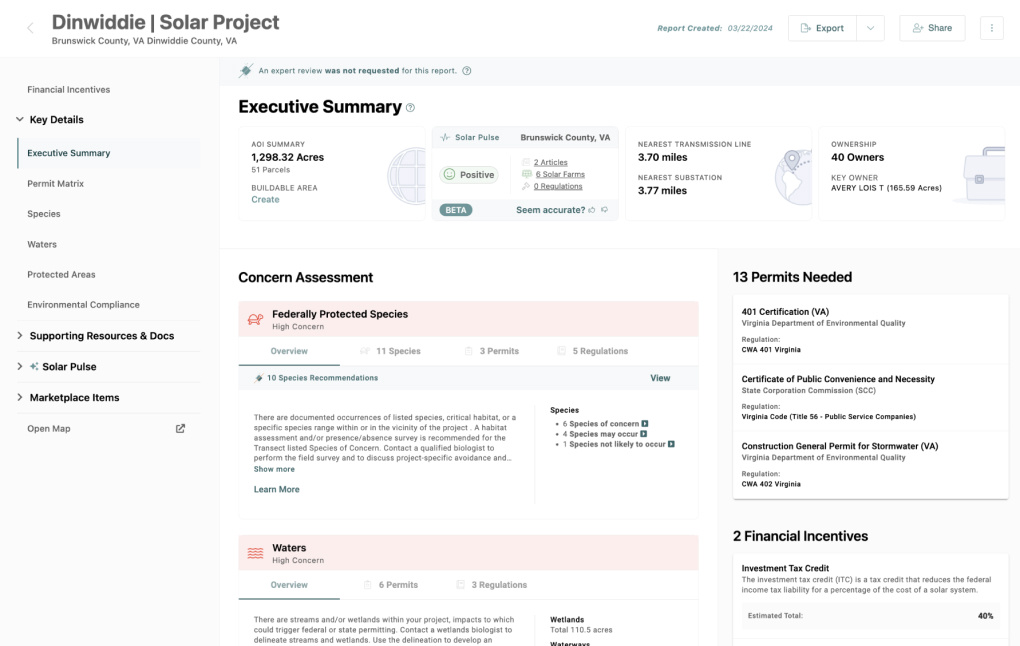 Environmental Risk & Renewable Site Assessment Platform | Transect